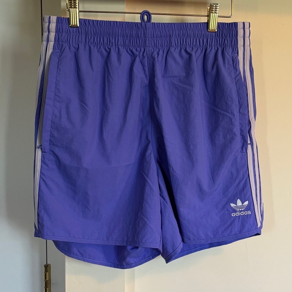adidas | Shorts | Adidas Mens Purple Sprinter Shorts With White Stripes ...